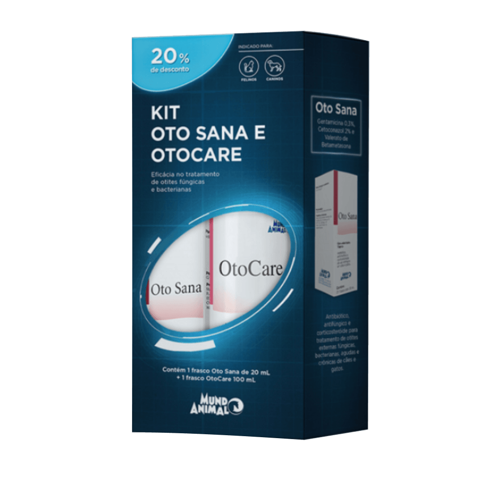 Kit para Tratamento Otológico Otocare e Otosana - American Pet